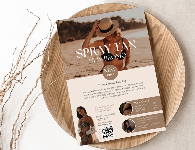 Spray Tanning Flyer Templates | Spray Tan Artist Templates | Premium ...
