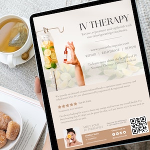 IV Therapy Flyer | IV Drip Template Canva | Esthetician Template ...