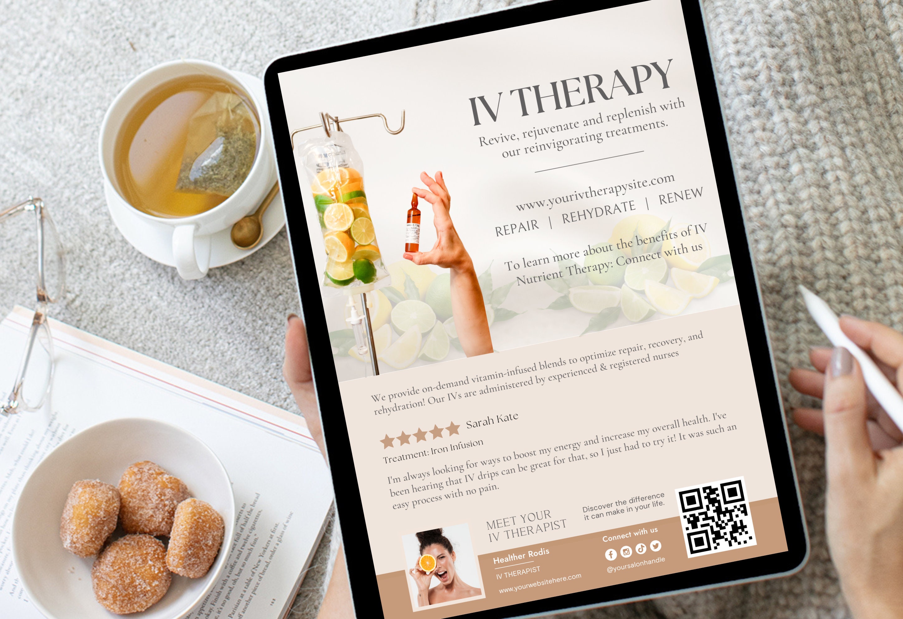 IV Therapy Flyer | IV Drip Template Canva | Esthetician Template ...