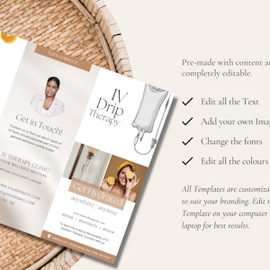 Iv Therapy Tri Fold | Iv Drip Brochure | IV Hydration Flyer | Vitamin C ...