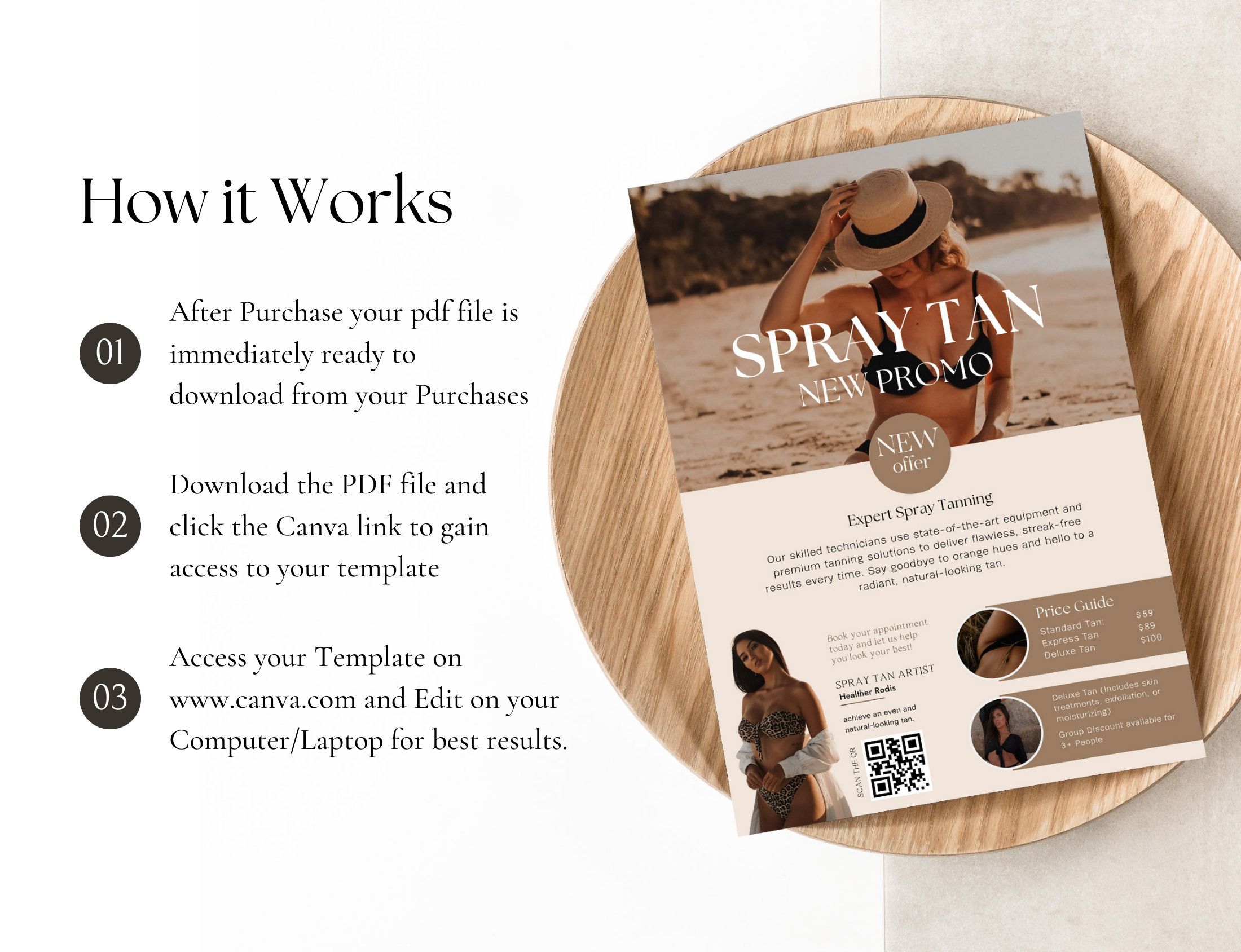 Spray Tanning Flyer Templates Spray Tan Artist (Download Now) - Etsy