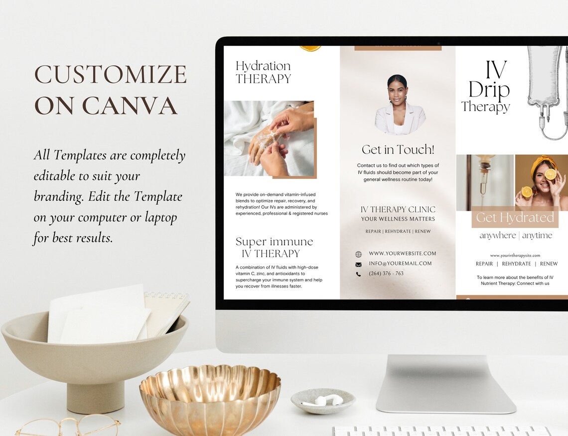 Iv Therapy Tri Fold | Iv Drip Brochure | IV Hydration Flyer | Vitamin C ...