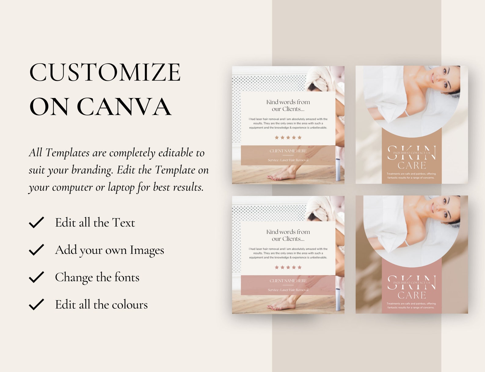 Laser Hair Removal Posts Skin Clinic Laser Technician Posts - Etsy