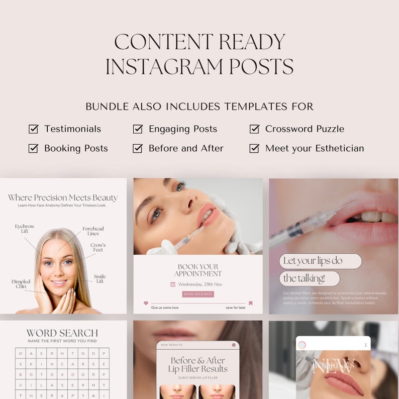 Pink Instagram Templates for Botox and Fillers Nurse Injector Instagram ...