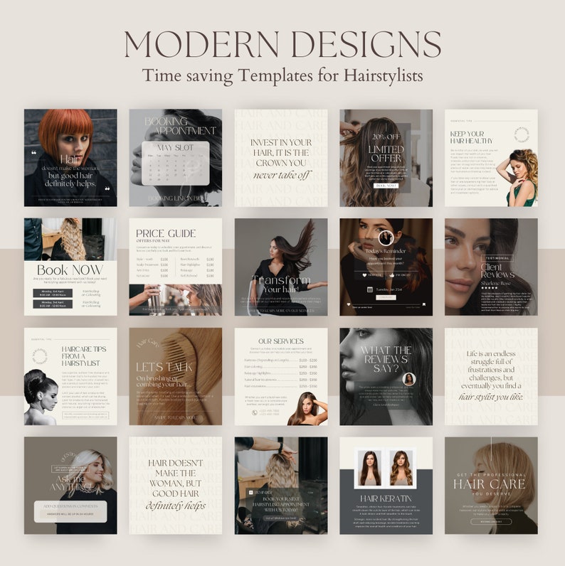 Hairstylist Instagram Post Templates Hair Salon Templates - Etsy