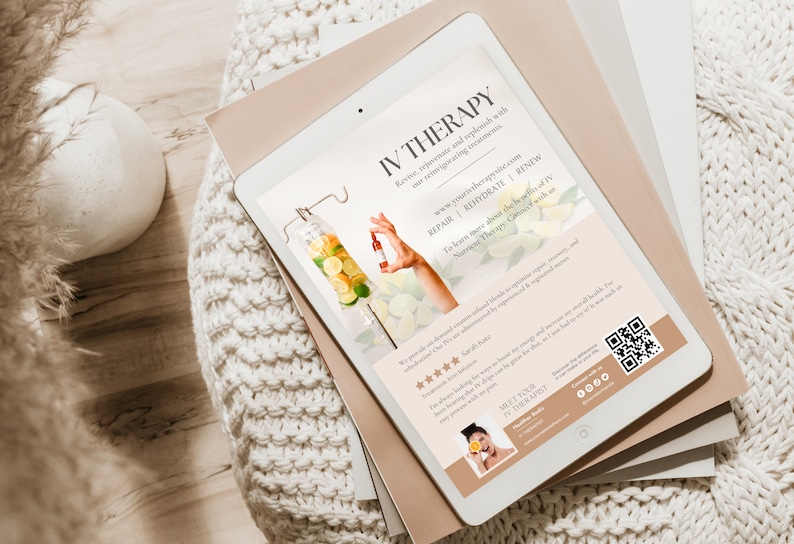 IV Therapy Flyer | IV Drip Template Canva | Esthetician Template ...