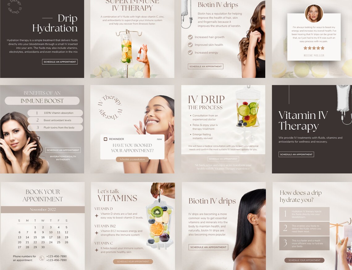 IV Therapy Templates | IV Hydration | Nurse Injector | Vitamin C Drip ...