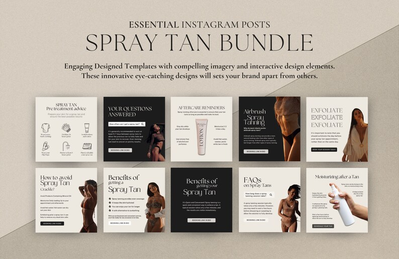 50 Spray Tan Instagram Templates Spray Tanning Salon Posts - Etsy