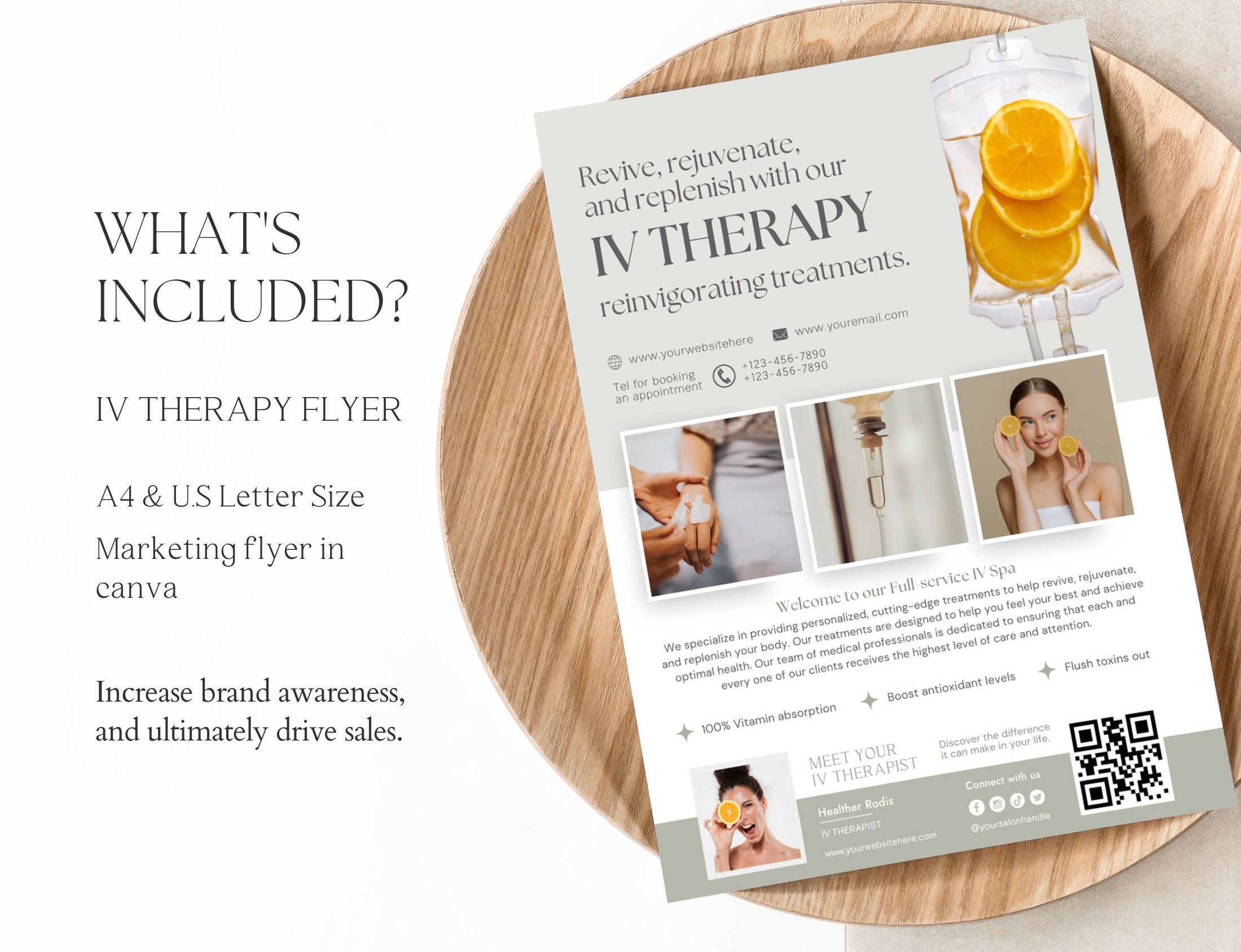 IV Drip Therapy Flyer | IV Marketing | IV Hydration Templates Canva ...