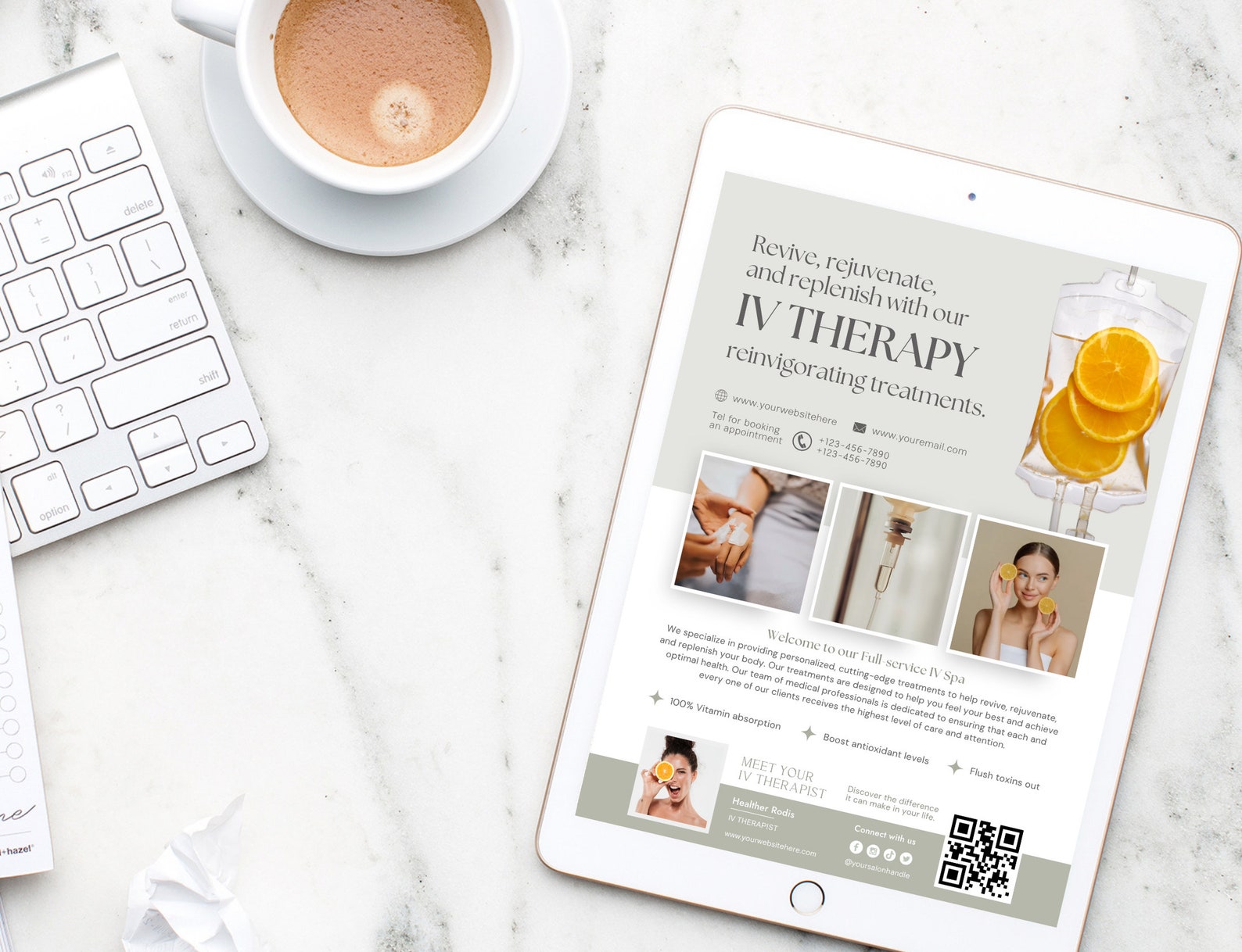 IV Drip Therapy Flyer | IV Marketing | IV Hydration Templates Canva ...