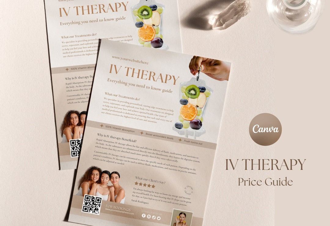 IV Therapy Template Flyer | IV Drip Marketing Flyer | Canva Template ...