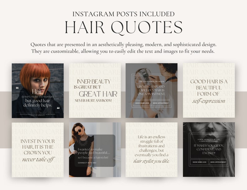 Hairstylist Instagram Post Templates Hair Salon Templates - Etsy