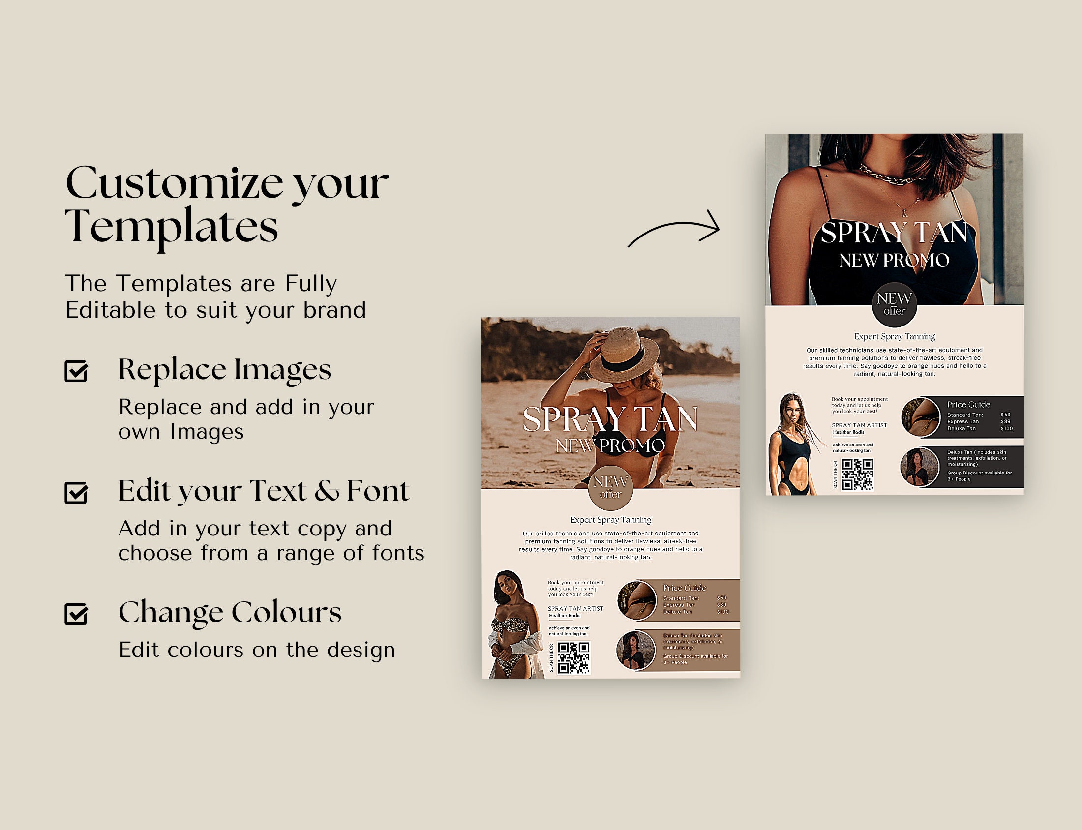 Spray Tanning Flyer Bundle | Spray Tanning Salon Templates | Spray Tan ...