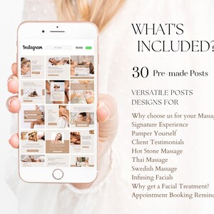 Luxury Spa Instagram Posts, Canva Templates, Massages, Facial Social ...