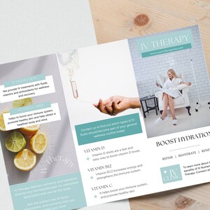 IV Therapy Trifold Brochure | Infusion Templates | Vitamin C Drip | IV ...