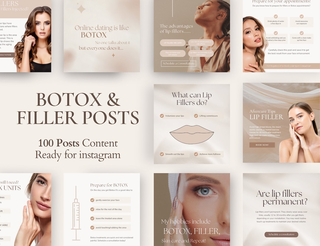 Botox and Filler Customizable Instagram Post Templates, Nurse Injector ...