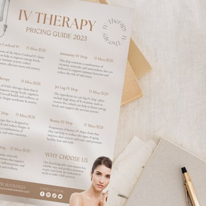 IV Therapy Price Guide | IV Drip Rate Sheet | IV Therapy Marketing ...