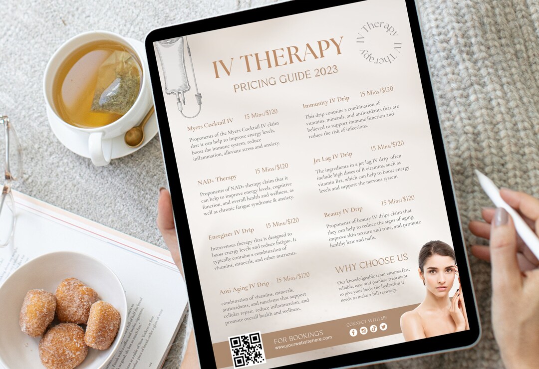 IV Therapy Price Guide | IV Drip Rate Sheet | IV Therapy Marketing ...