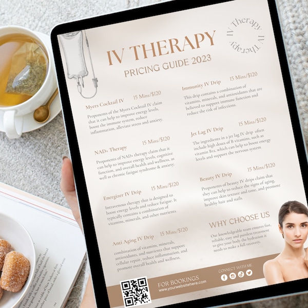 Iv Therapy Menu Template - Etsy
