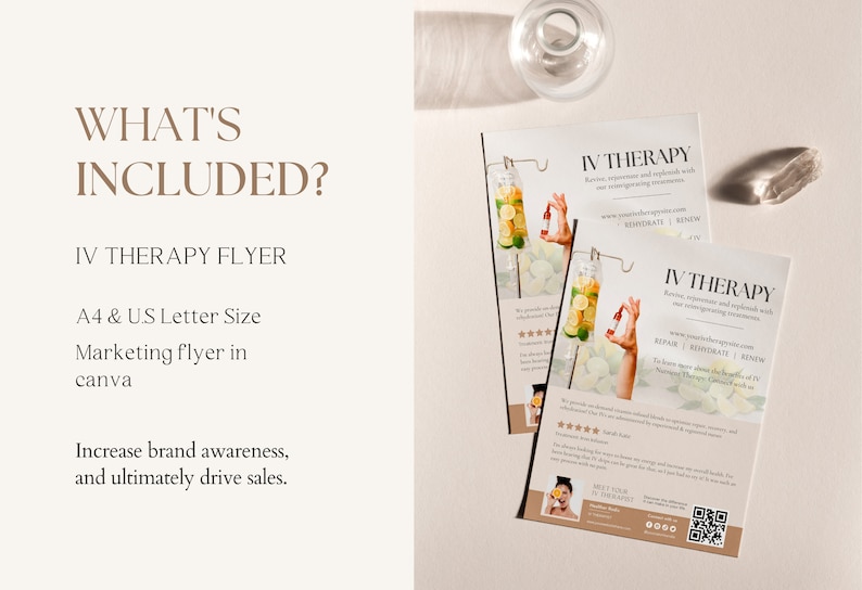 IV Therapy Flyer | IV Drip Template Canva | Esthetician Template ...