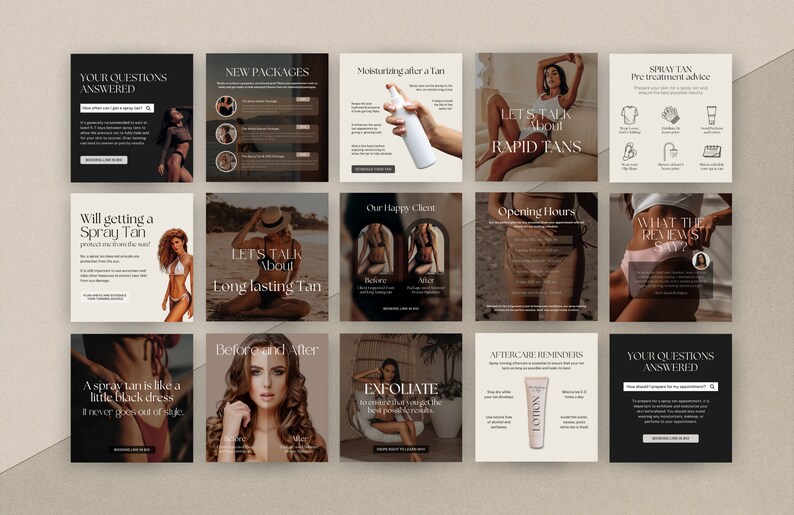 50 Spray Tan Instagram Templates Spray Tanning Salon Posts - Etsy