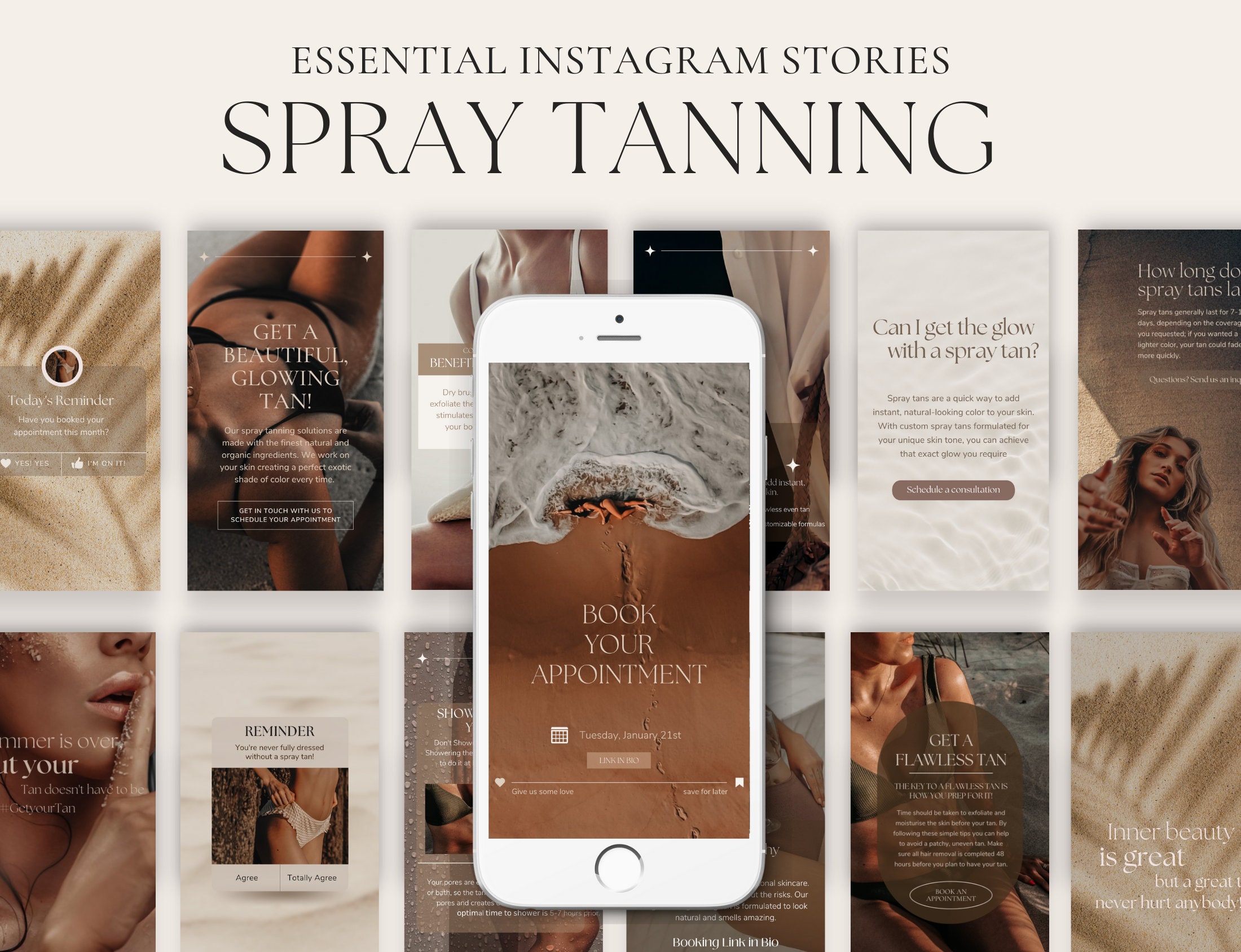 Spray Tan Instagram Story Templates | Spray Tanning Story | Spray Tan ...