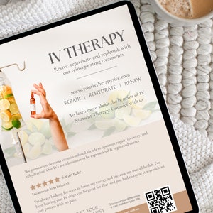 IV Therapy Flyer | IV Drip Template Canva | Esthetician Template ...