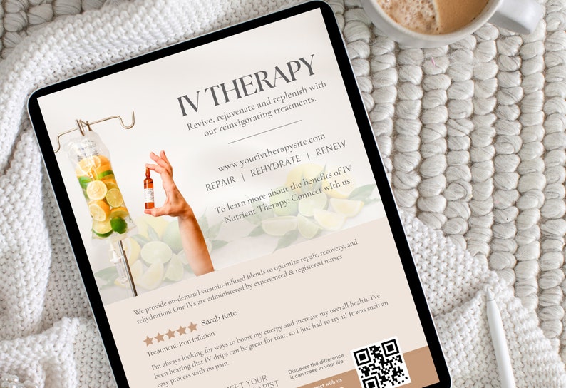 IV Therapy Flyer | IV Drip Template Canva | Esthetician Template ...