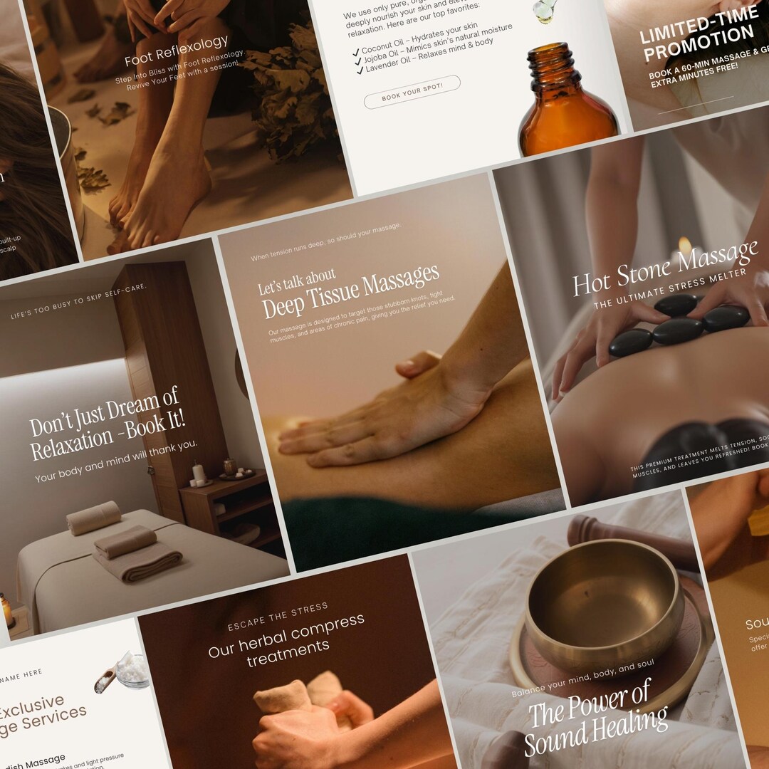 Massage Instagram Template | Massage Therapist Social Media Posts ...