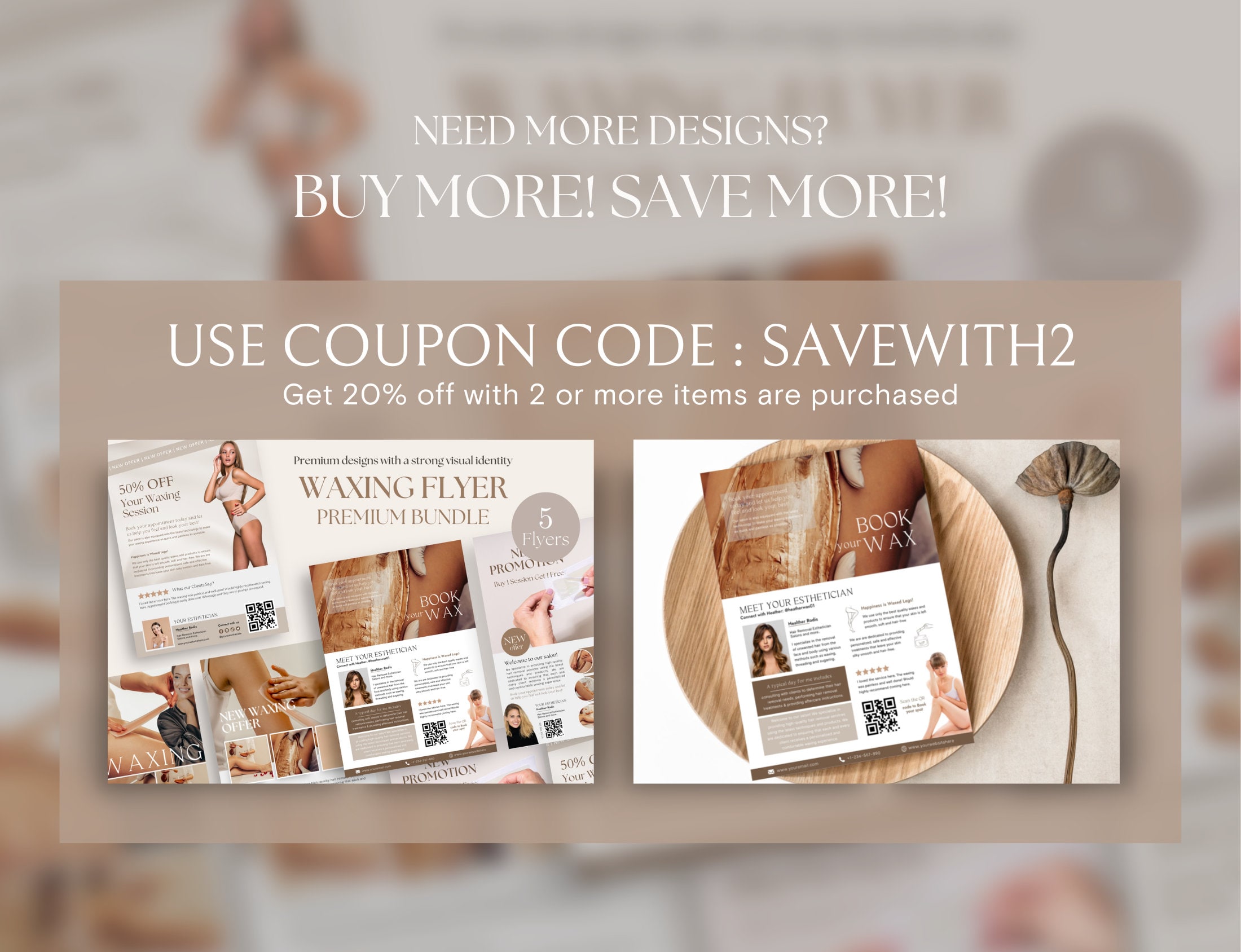 Waxing Flyer Templates Canva Premium Luxury Flyers Hair Removal Flyers ...