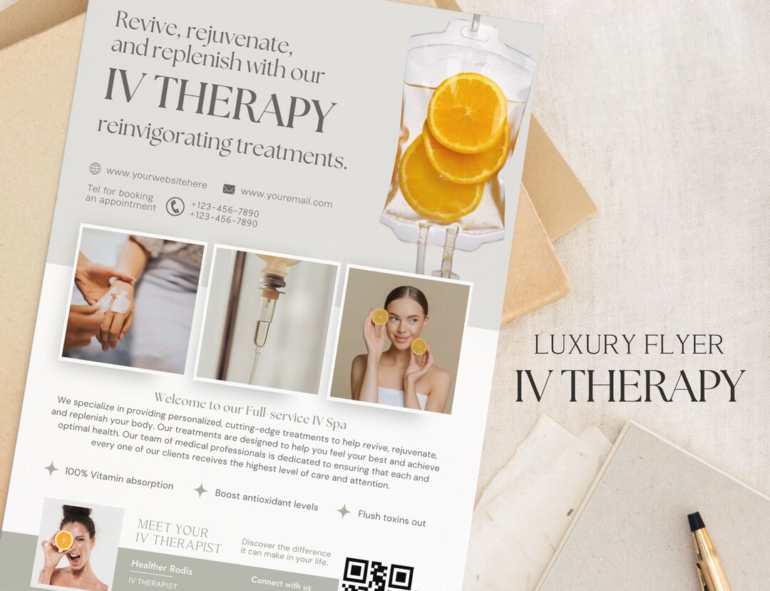 IV Drip Therapy Flyer | IV Marketing | IV Hydration Templates Canva ...