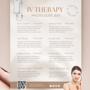 IV Therapy Price Guide | IV Drip Rate Sheet | IV Therapy Marketing ...