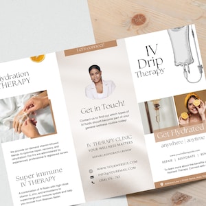 Iv Therapy Tri Fold | Iv Drip Brochure | IV Hydration Flyer | Vitamin C ...