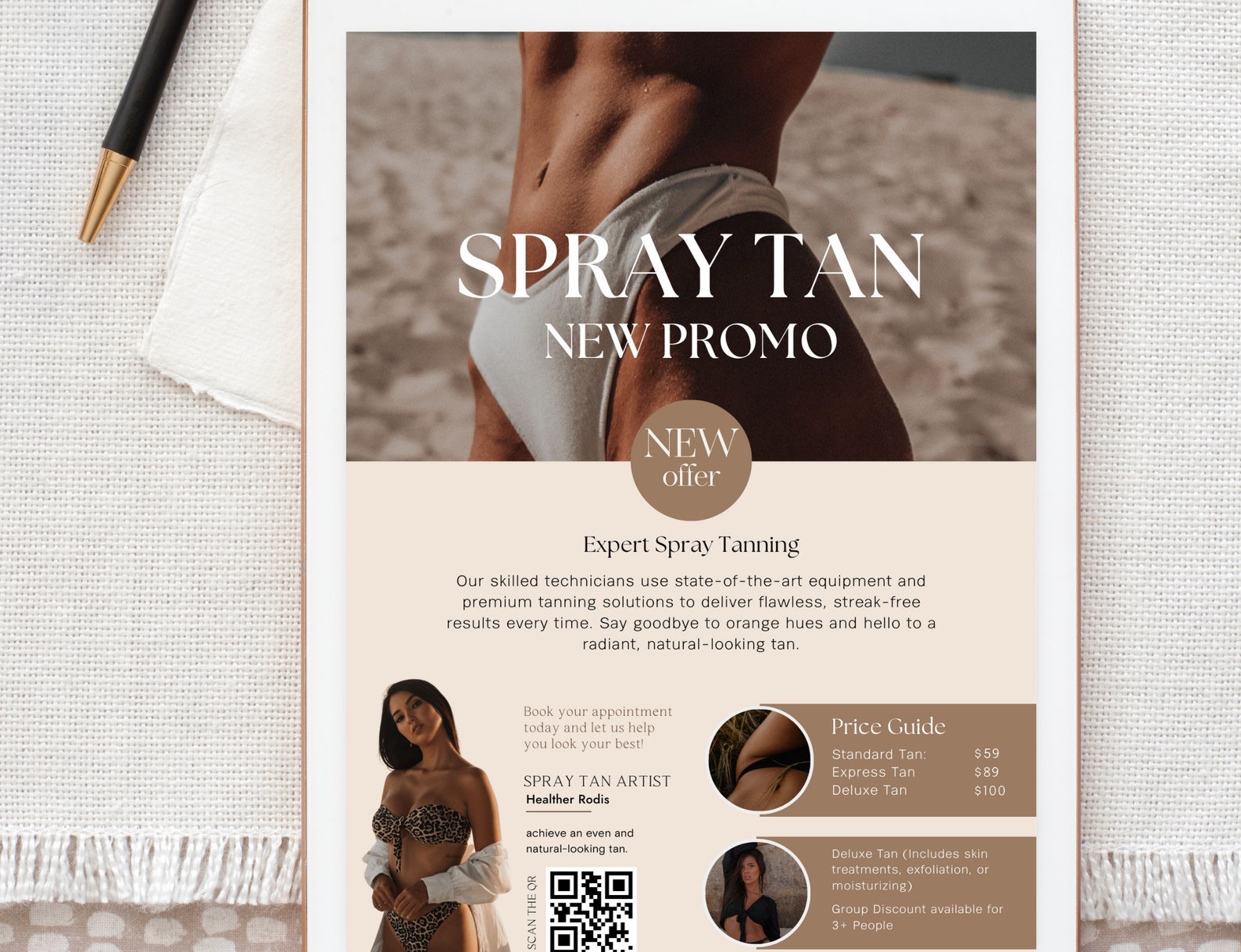 Spray Tanning Flyer Templates | Spray Tan Artist Templates | Premium ...