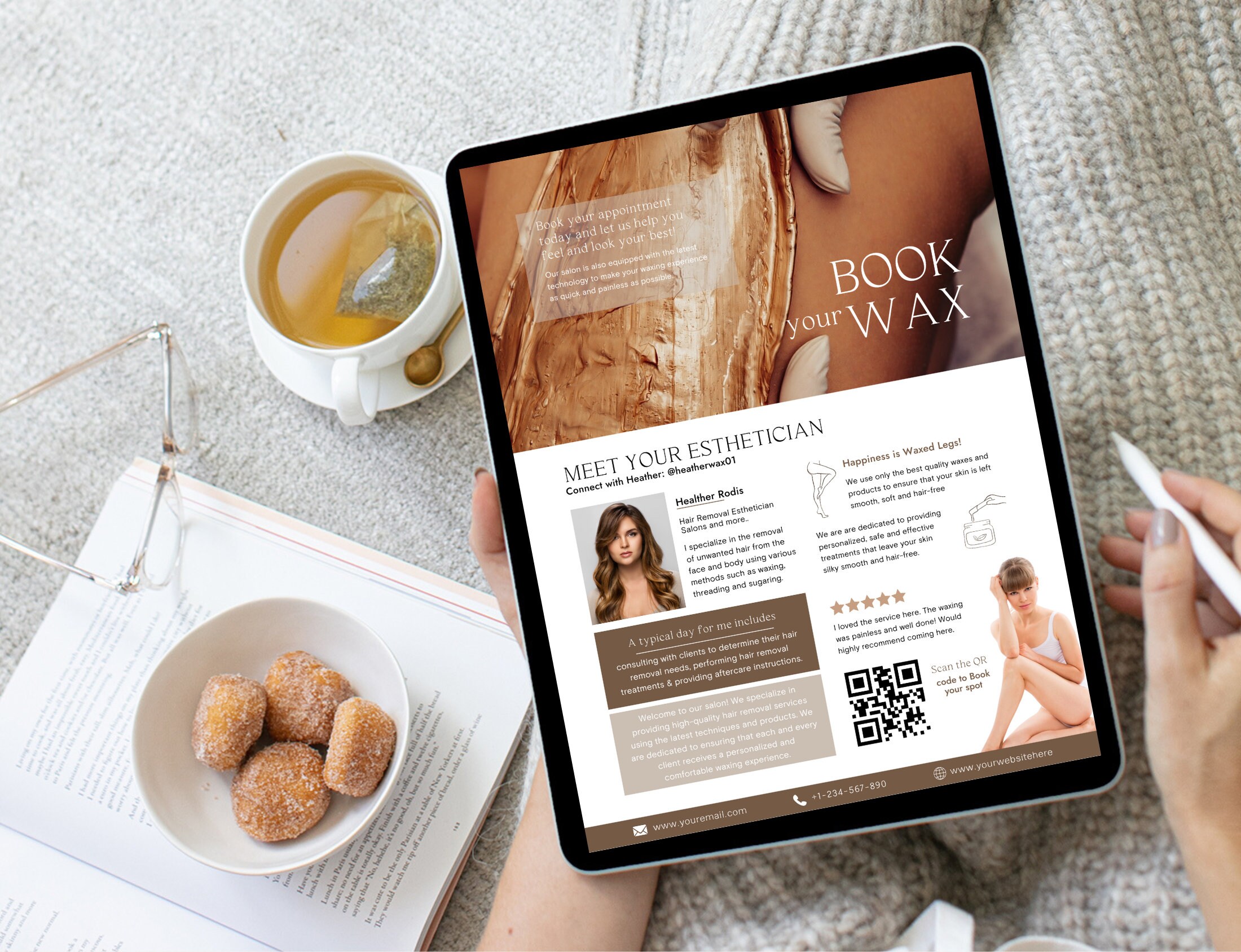 Waxing Flyer Template Canva Hair Removal Flyer Template Salon Marketing ...