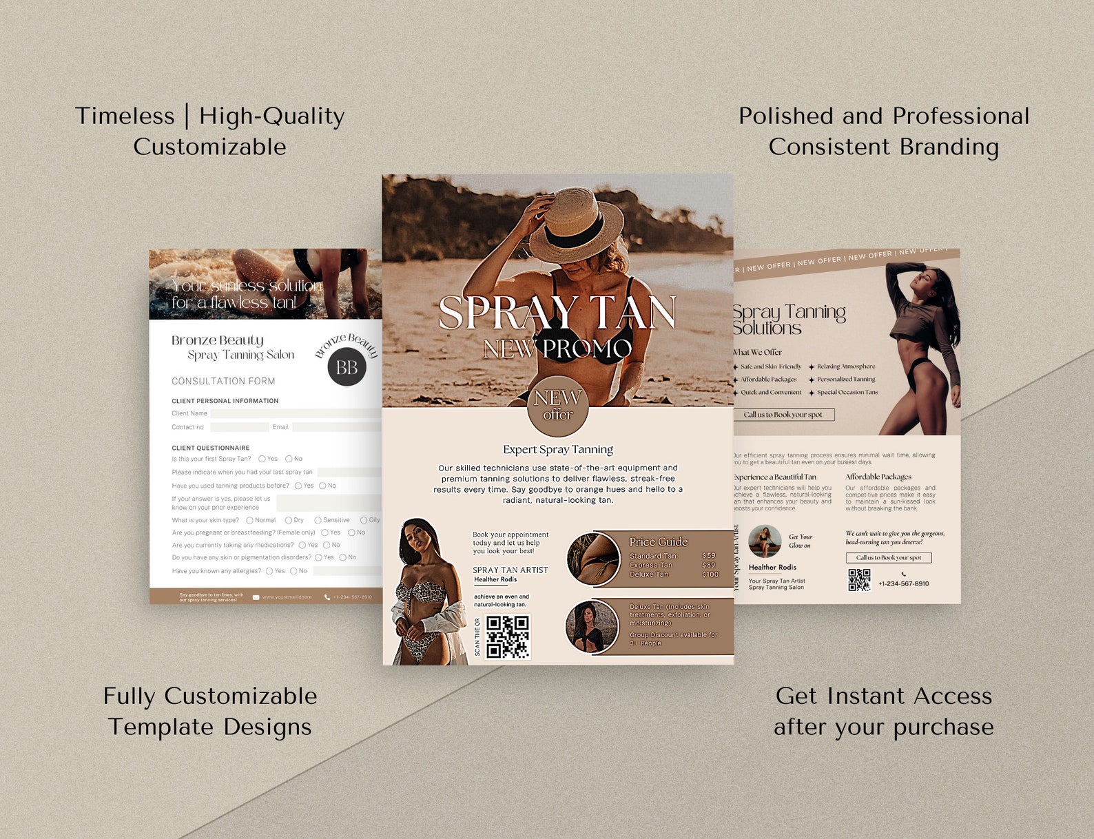 Spray Tanning Flyer Bundle | Spray Tanning Salon Templates | Spray Tan ...