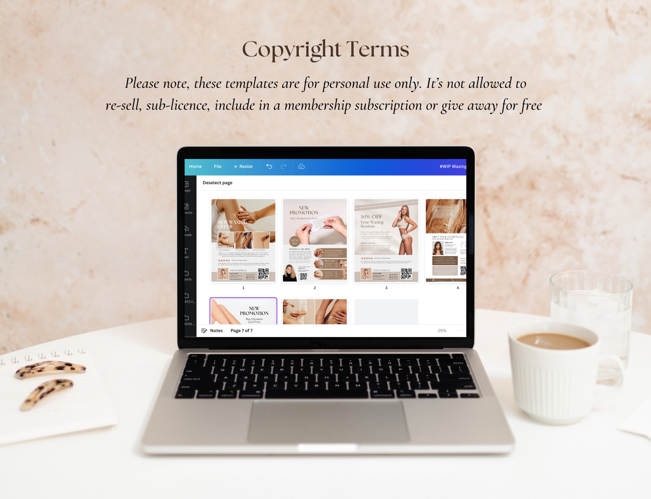 Waxing Flyer Templates Canva Premium Luxury Flyers Hair Removal Flyers ...