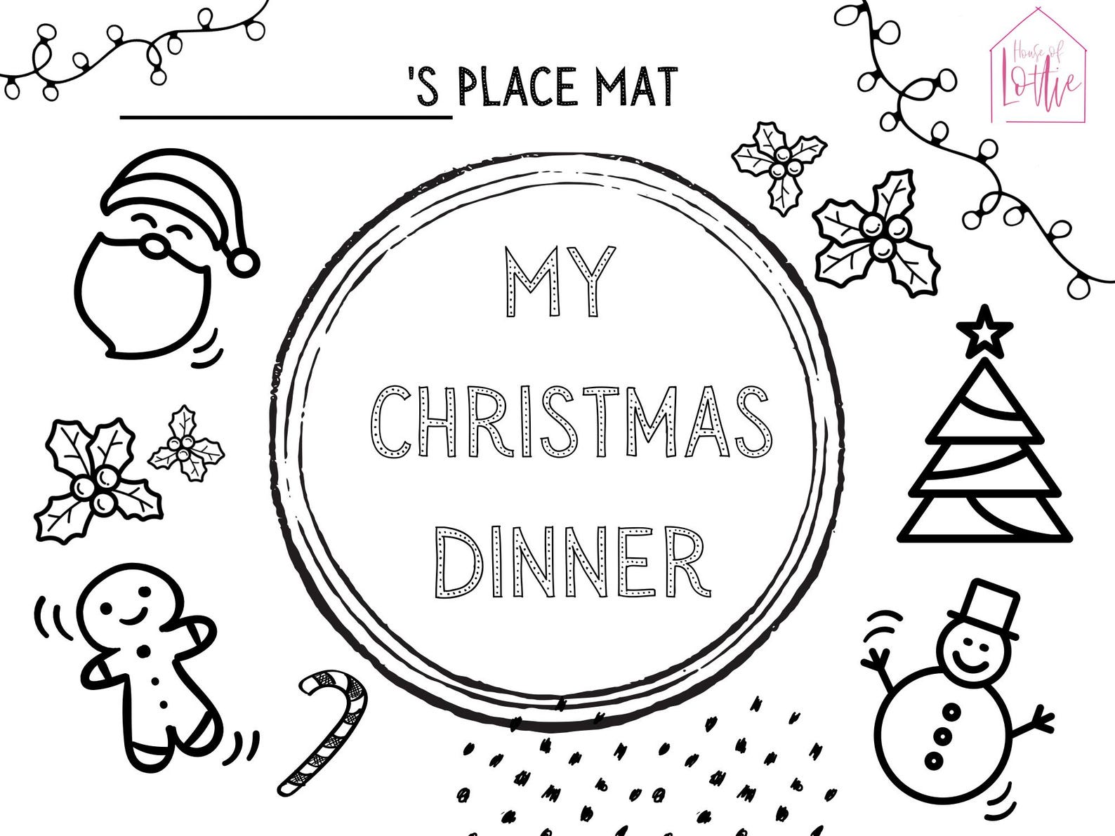 Christmas Place Mat A4 Printable - Etsy UK