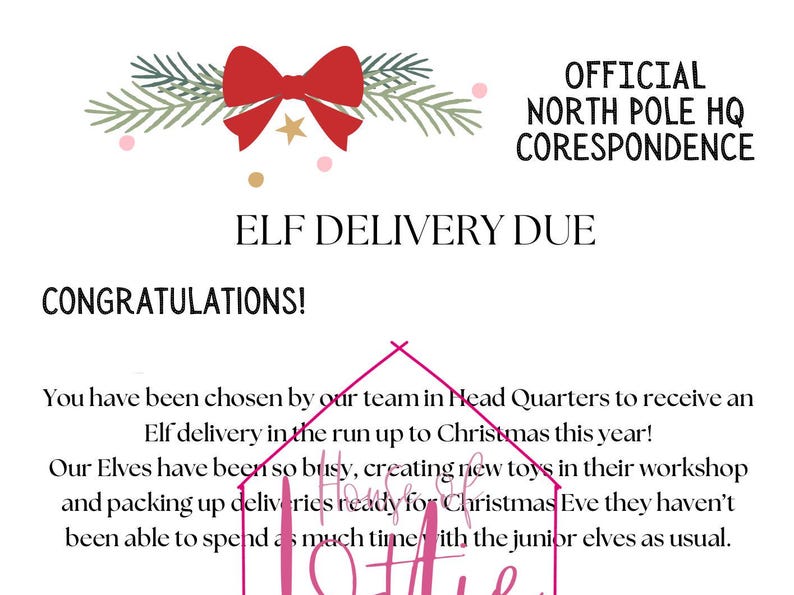 Elf Delivery Letter - A4 Printable - Etsy