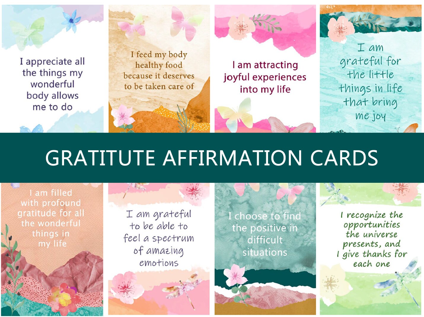 Gratitude Affirmation Cards - 24 Positive Affirmations to Reprogram ...