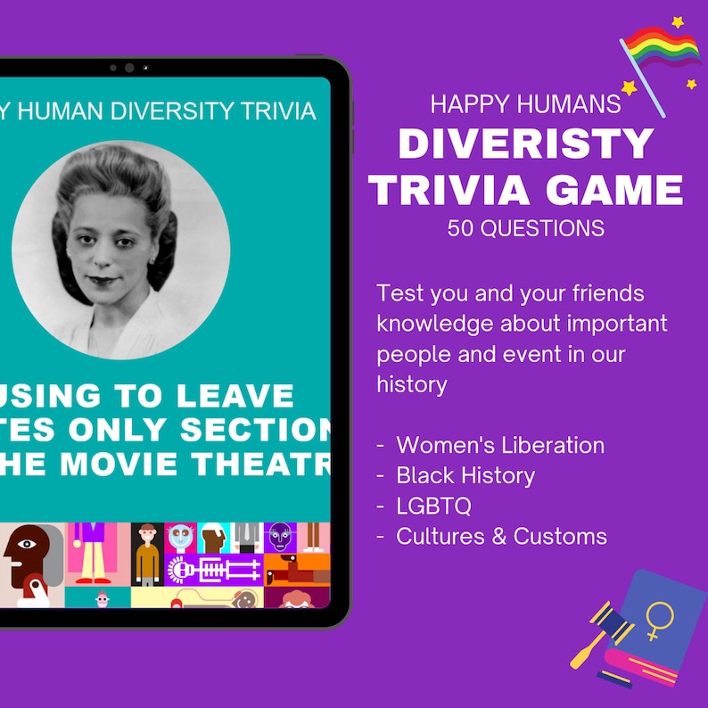 Happy Human Diversity Trivia Game With 50 Questions About LGBTQ Womens ...