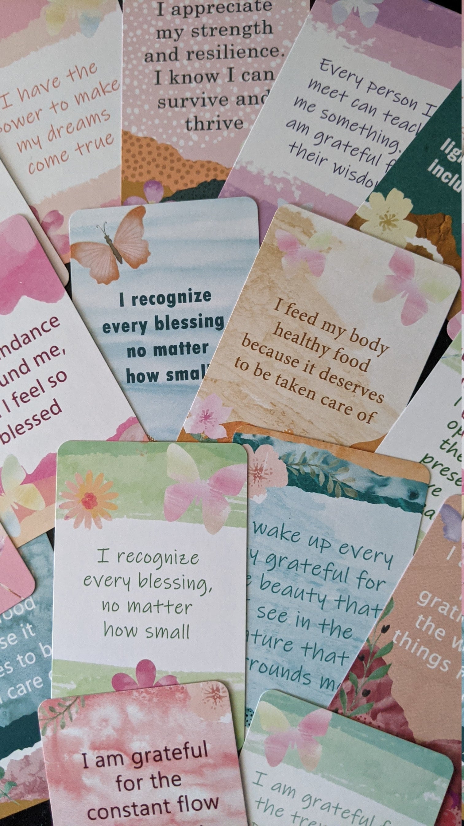 Tarjetas de afirmación de gratitud Afirmaciones positivas - Etsy España