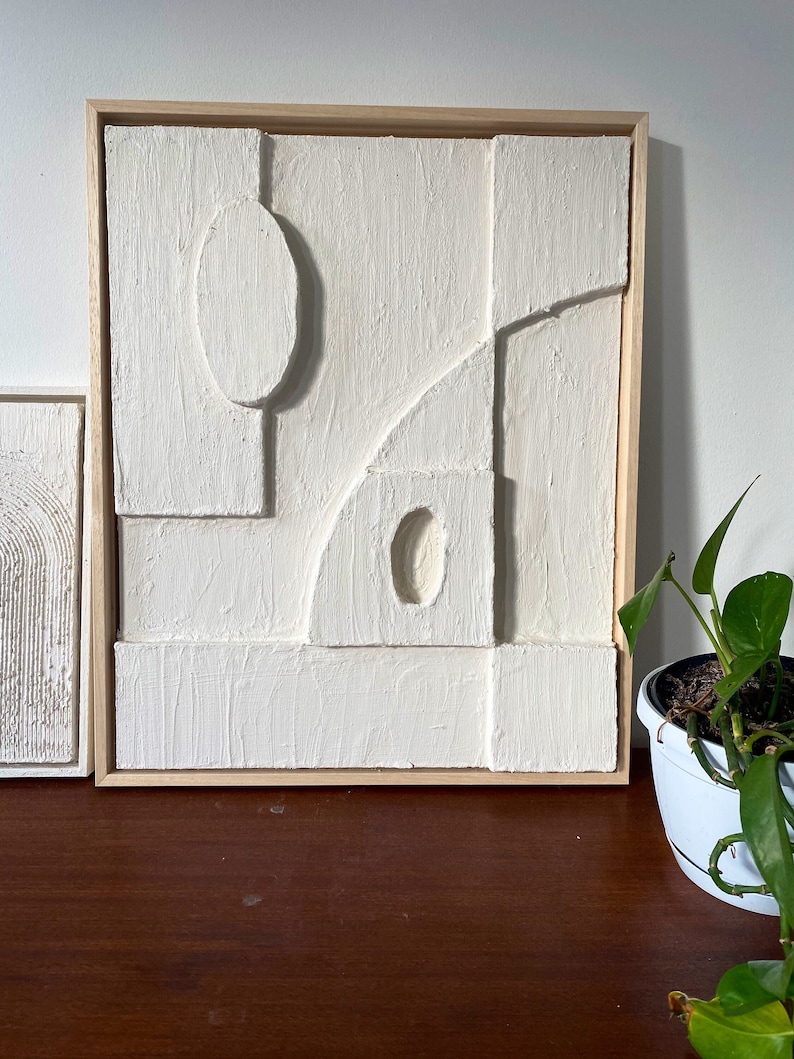 Abstract Art Plaster Art 3D Framed - Etsy