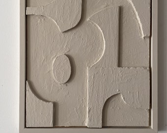 Plaster Art 3d Abstract Relief Minimalistic | Etsy