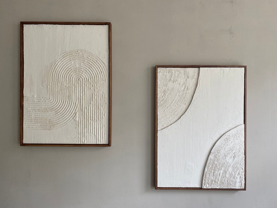 Abstract Art Plaster Art 3D Framed - Etsy