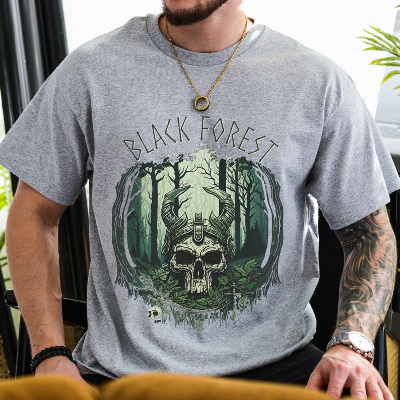 Viking Skull Black Forest Valheim Fanart Unisex T-shirt - Etsy