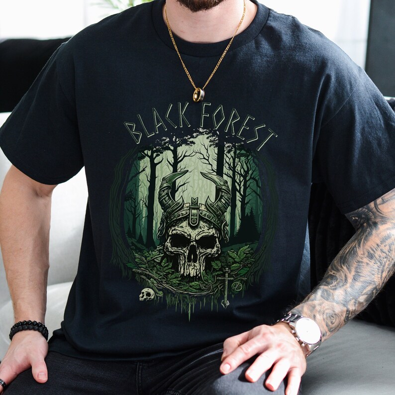 Viking Skull Black Forest Valheim Fanart Unisex T-shirt - Etsy