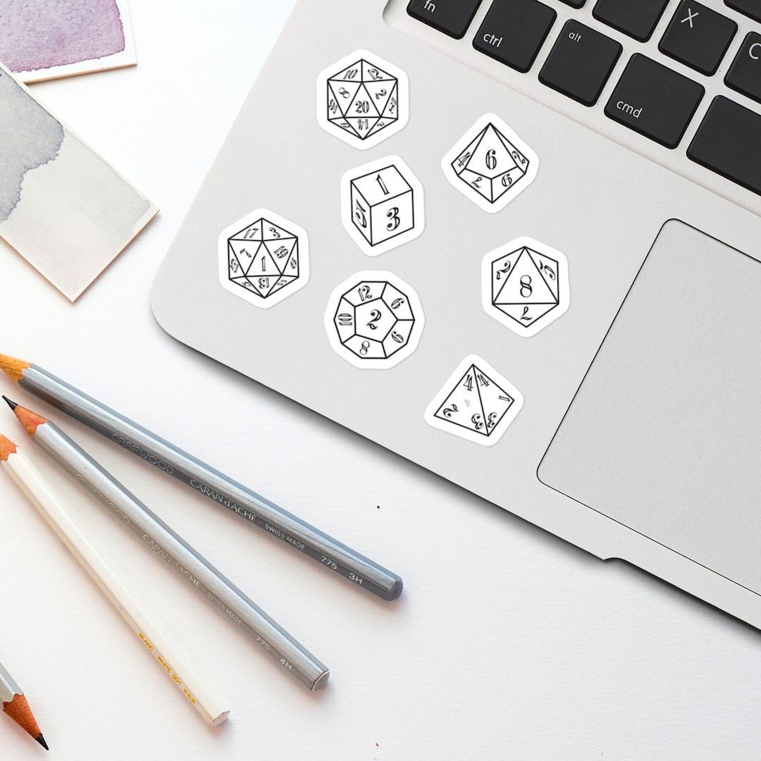 Dnd Dice Sticker Sheet, 20 Dice Sticker, Bubble-free Stickers - Etsy