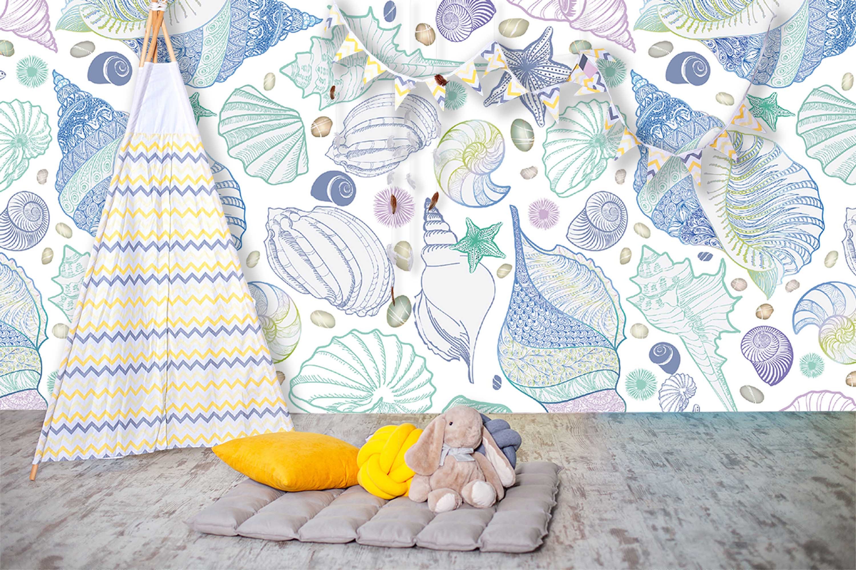 Shells Shell Seashell Sea Wall Mural Removable Wallpaper - Etsy