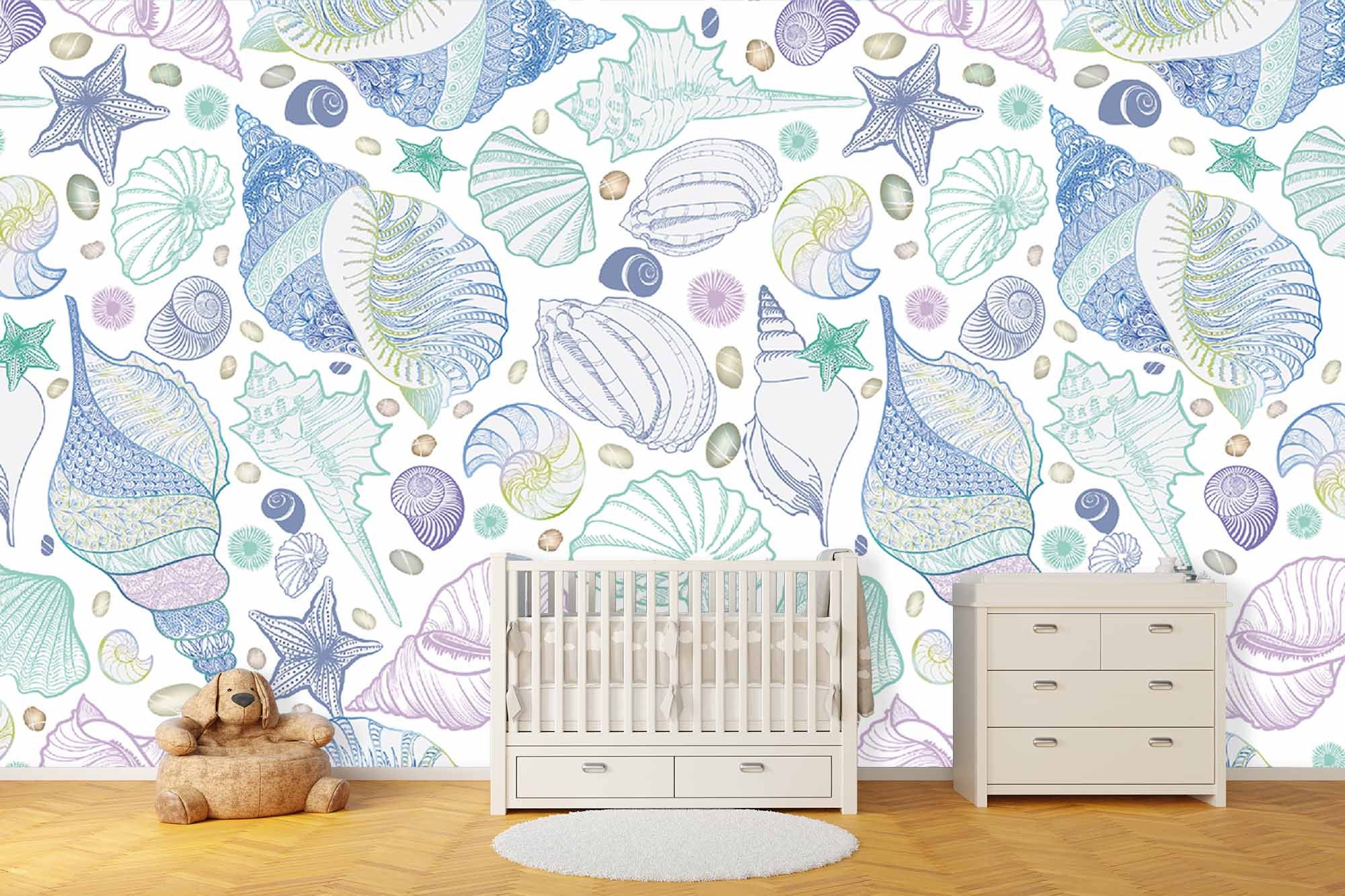Shells Shell Seashell Sea Wall Mural Removable Wallpaper - Etsy